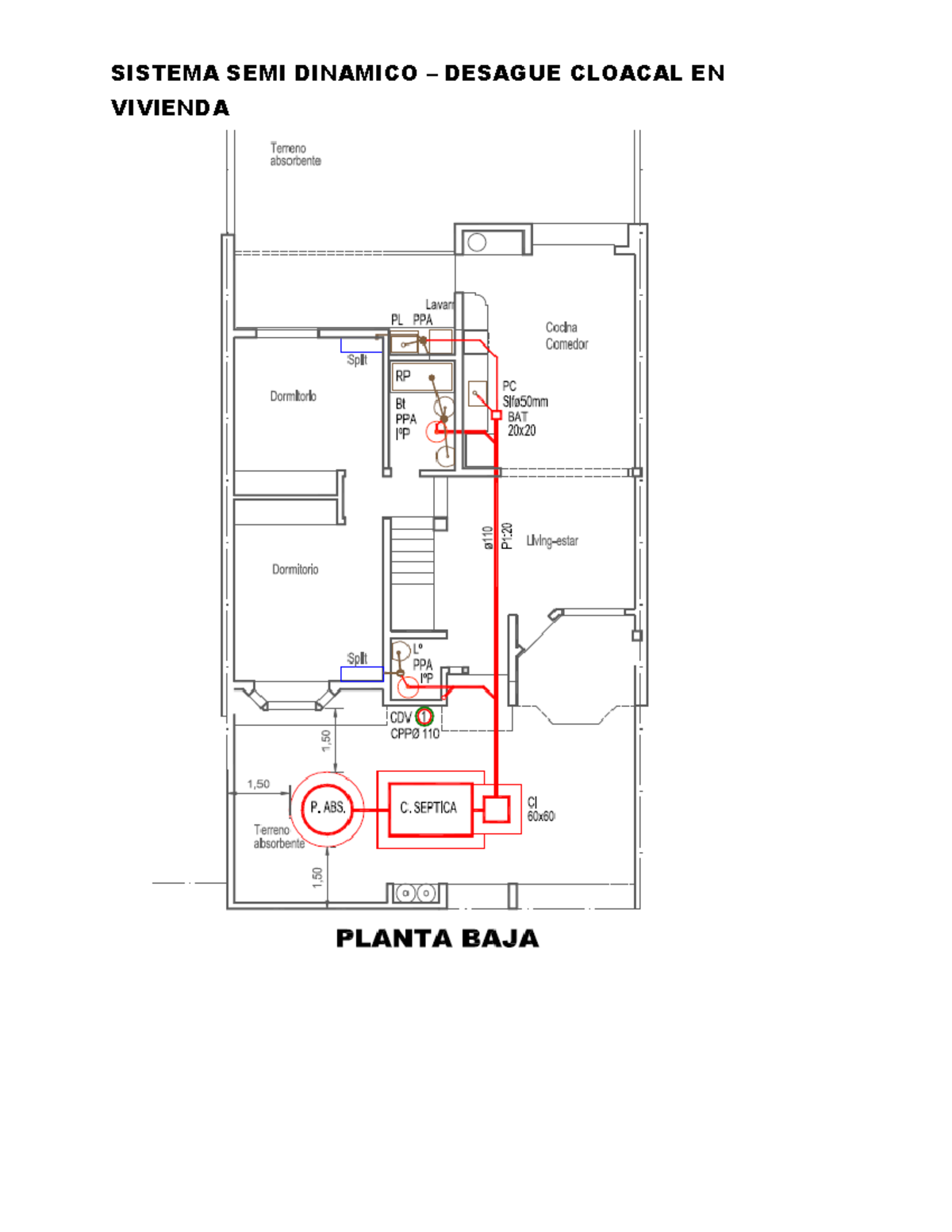 Cloaca en vivienda PB y PA - Instalaciones I Instalaciones I - SISTEMA ...