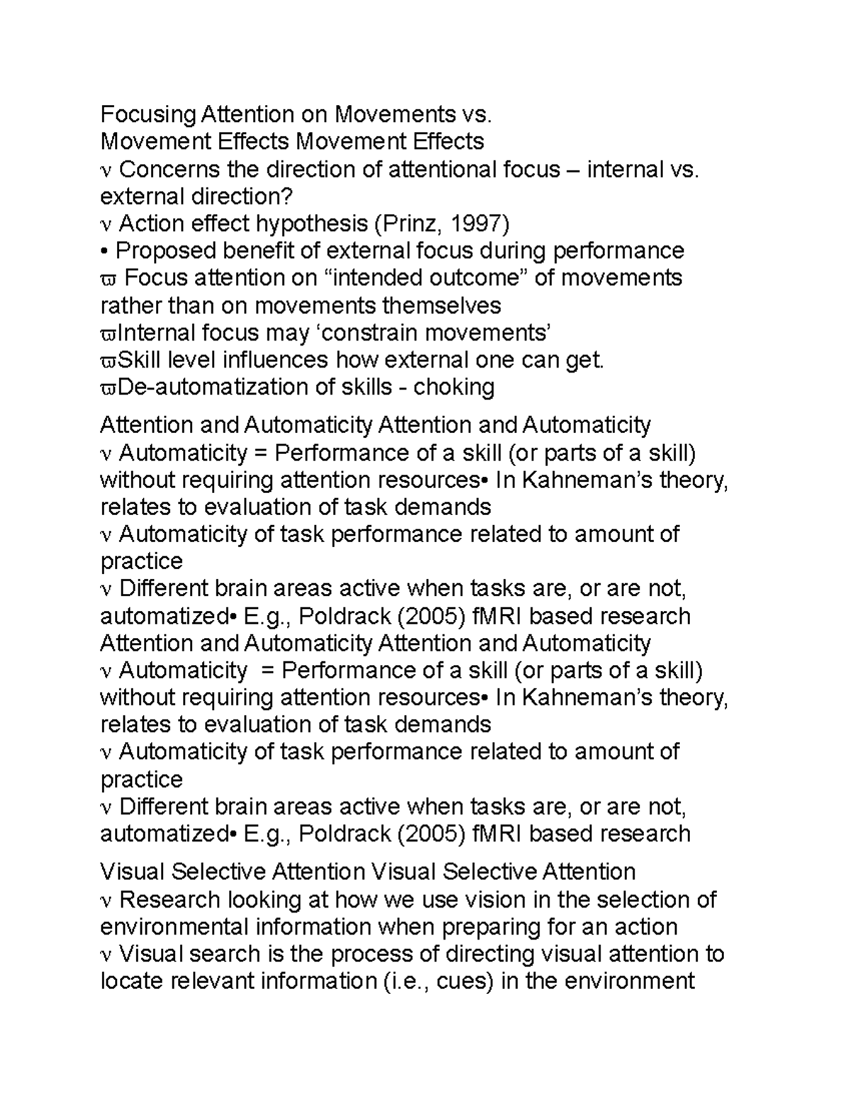 Exsc 304 33 - Practice materials with notes - Focusing Attention on ...