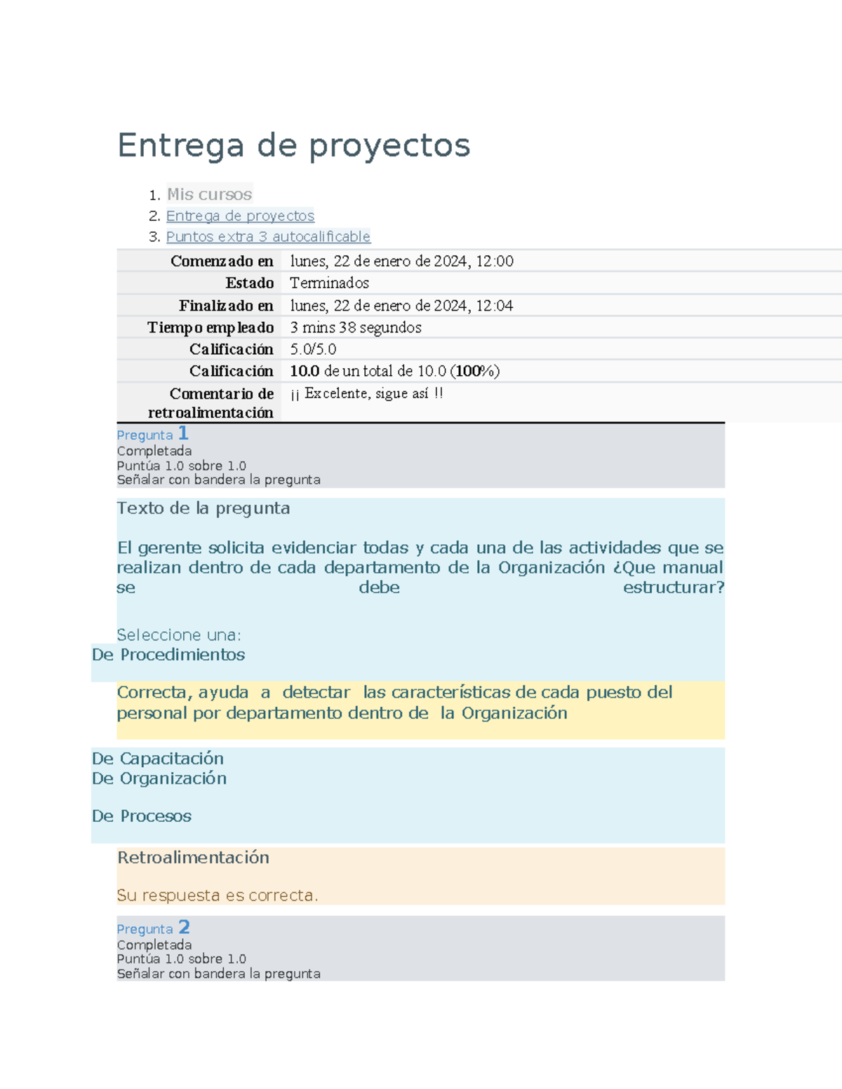 Evaluacion Semana 3 Entrega de proyectos - Entrega de proyectos 1. Mis cursos 2. Entrega de ...