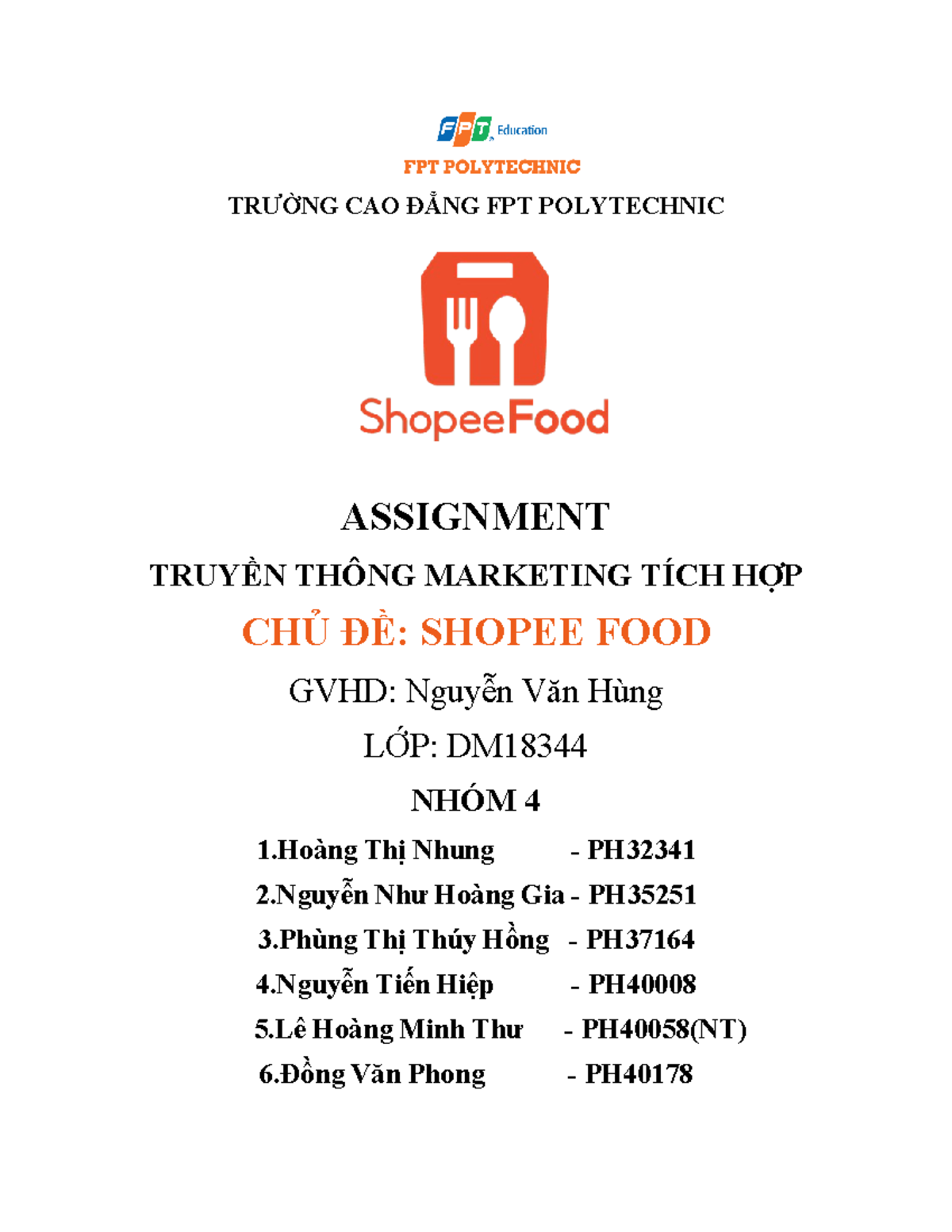 ASM 1 - Nhóm 4 - okkkk - TRƯỜNG CAO ĐẲNG FPT POLYTECHNIC ASSIGNMENT ...