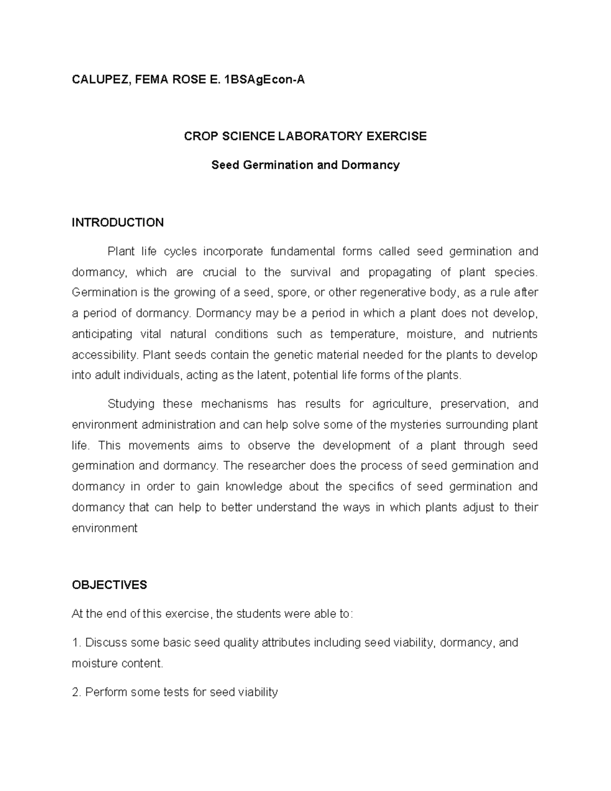 Calupez, FEMA ROSE 1BSAE-A SEED Germination - CALUPEZ, FEMA ROSE E ...