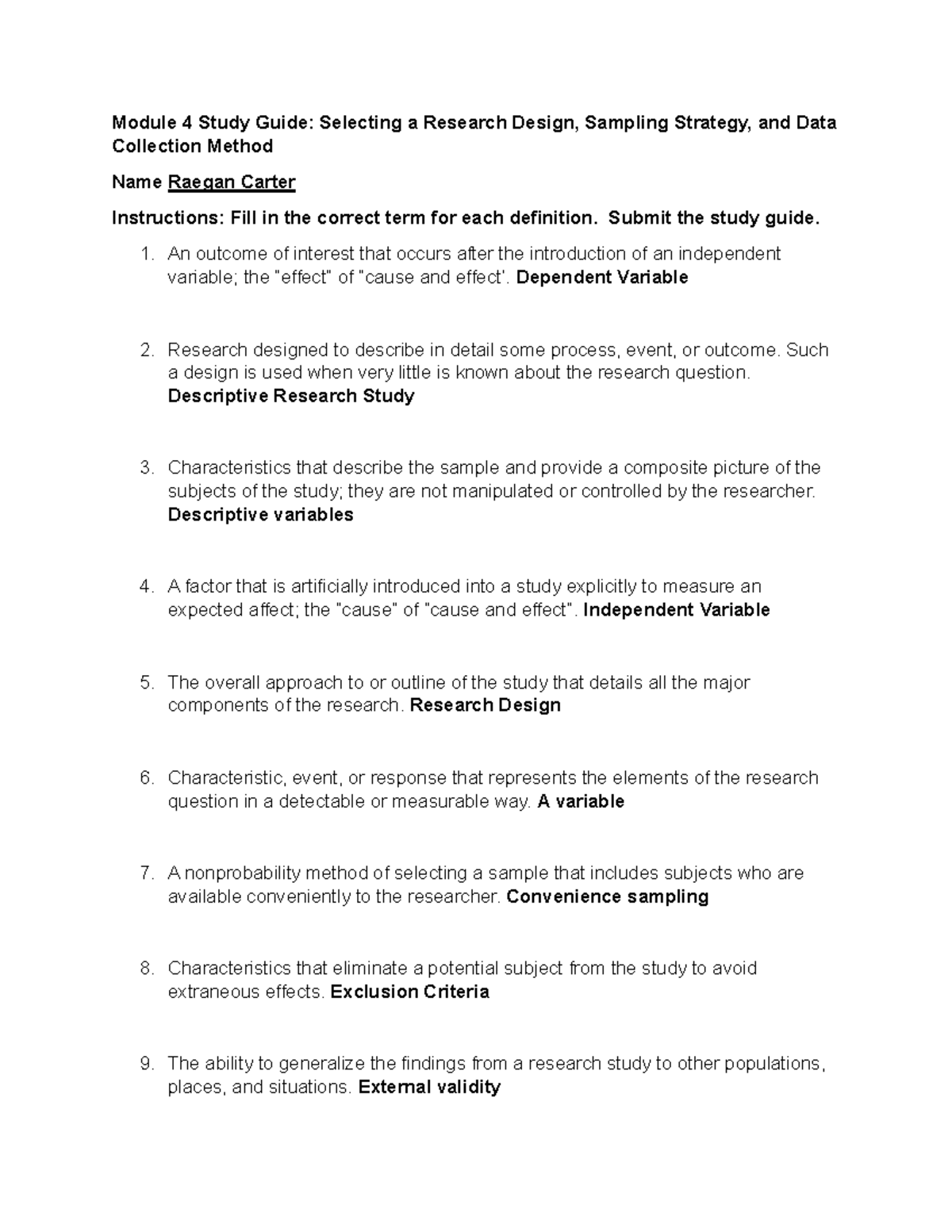 NUR 4310 Module 4 Study Guide - Module 4 Study Guide: Selecting a ...