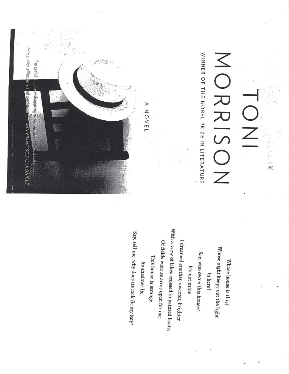 Toni morrison - Reading assignment - Univ1200 - Studocu