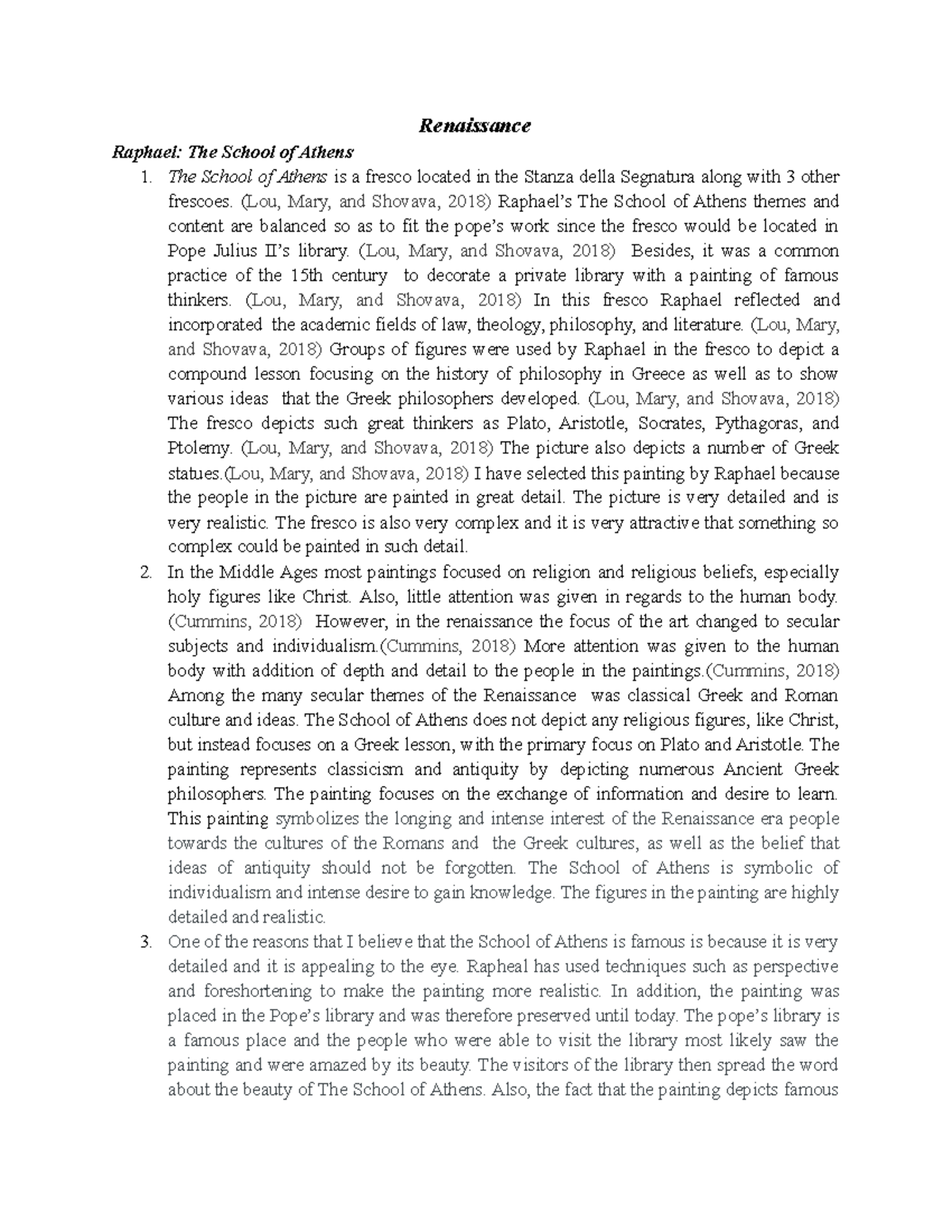 Art - Analysis of two famous Renaissance art works - Renaissance ...