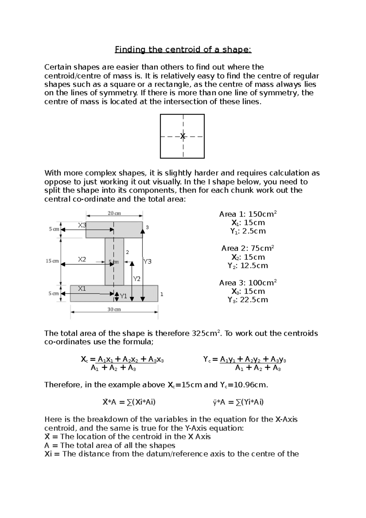 Finding centroids - Finding the centroid of a shape: Certain shapes are ...