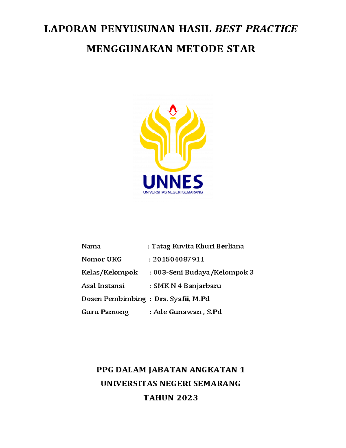 BS Presentasi Tatag - LAPORAN PENYUSUNAN HASIL BEST PRACTICE ...