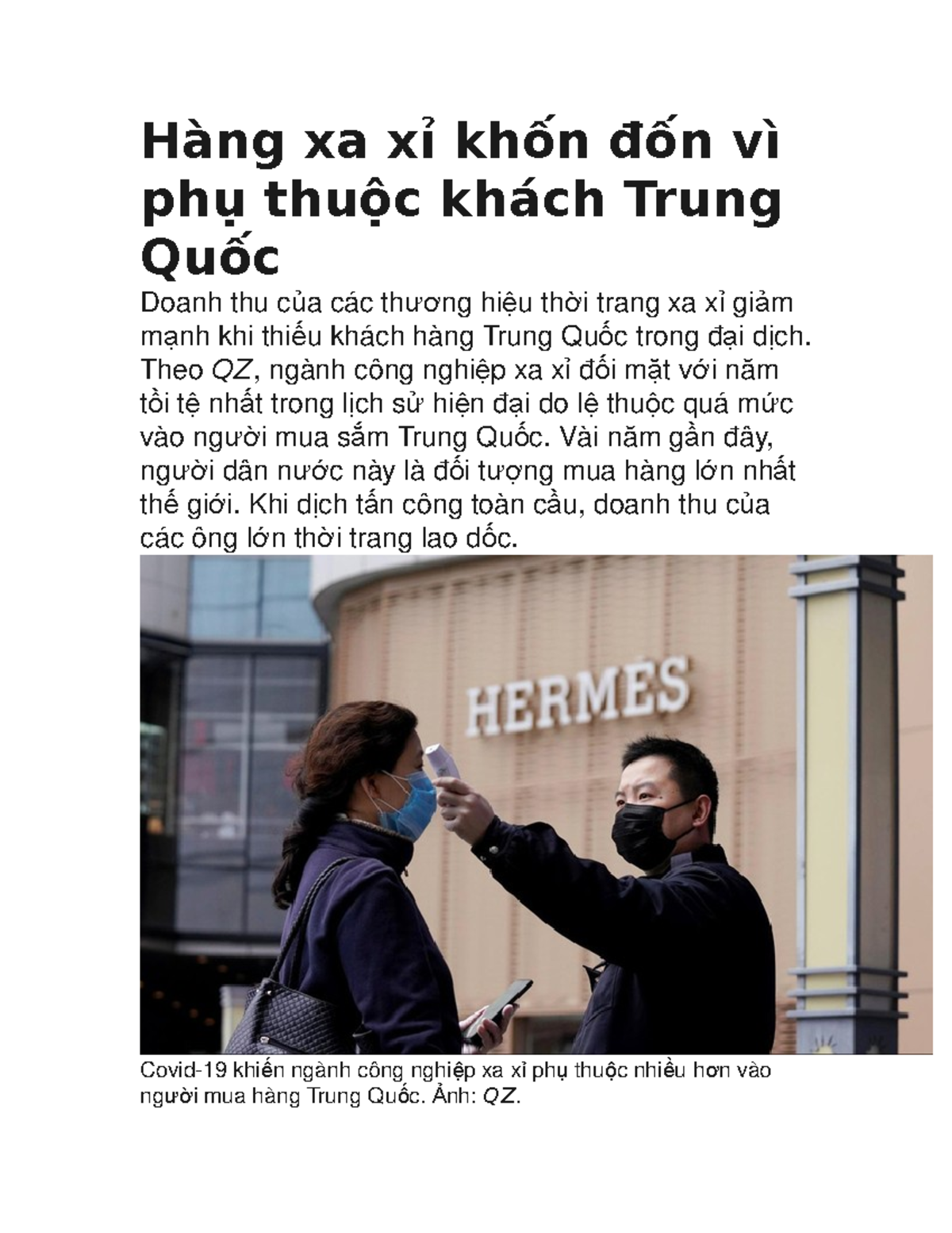 Hàng xa xỉ khốn đốn vì phụ thuộc khách Trung Quốc - Hàng xa xỉ khốn đốn ...