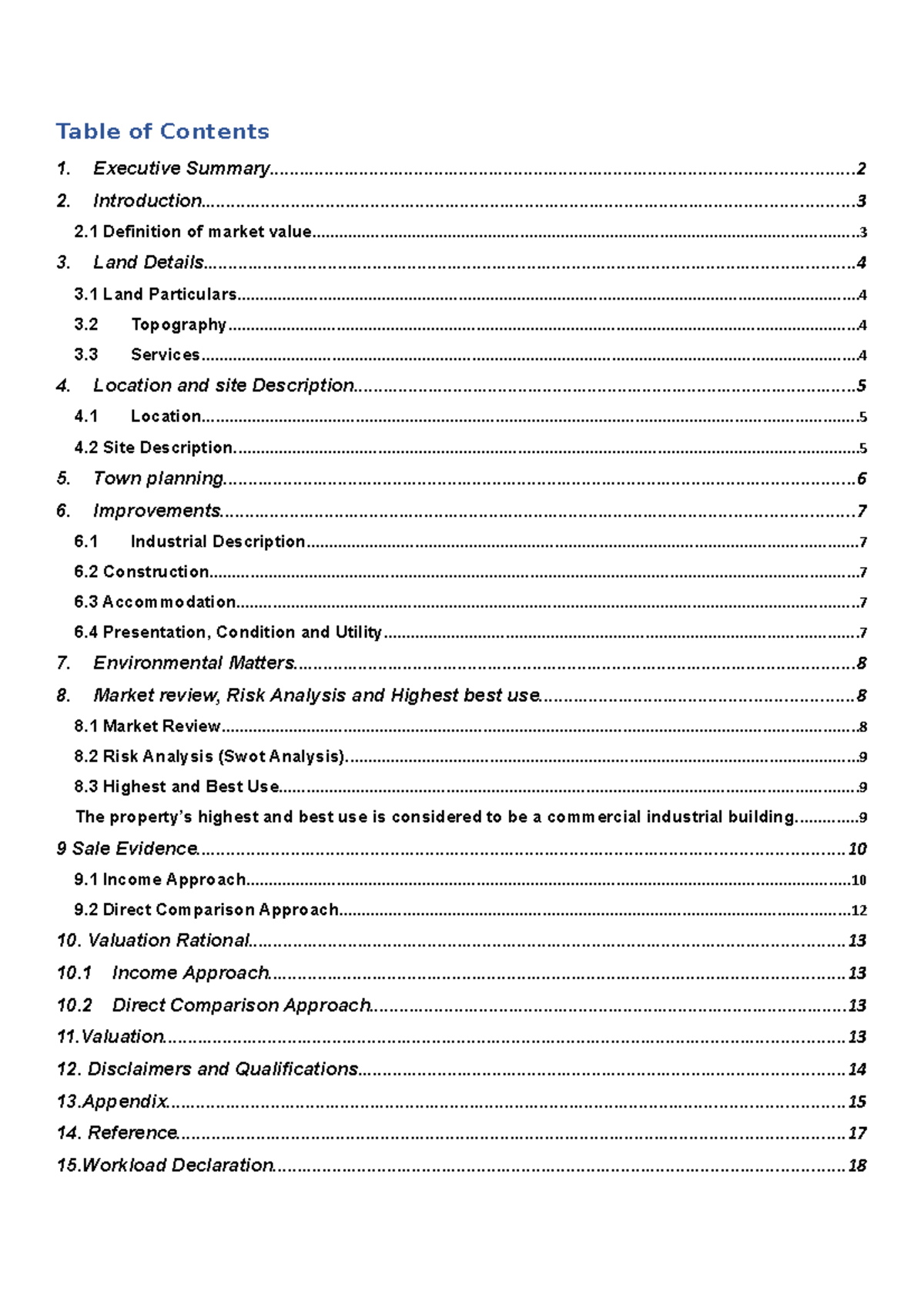 Principals of Val report - Table of Contents Executive - Studocu