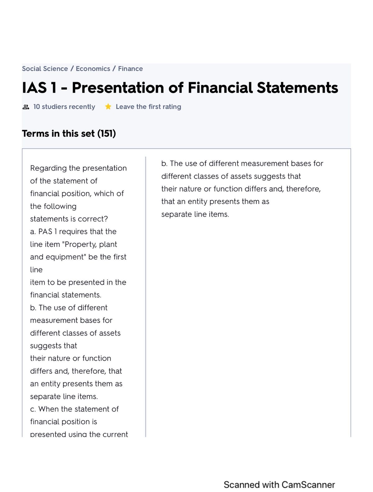 IAS 1 - Presentation of Financial Statem - Accountancy - Studocu