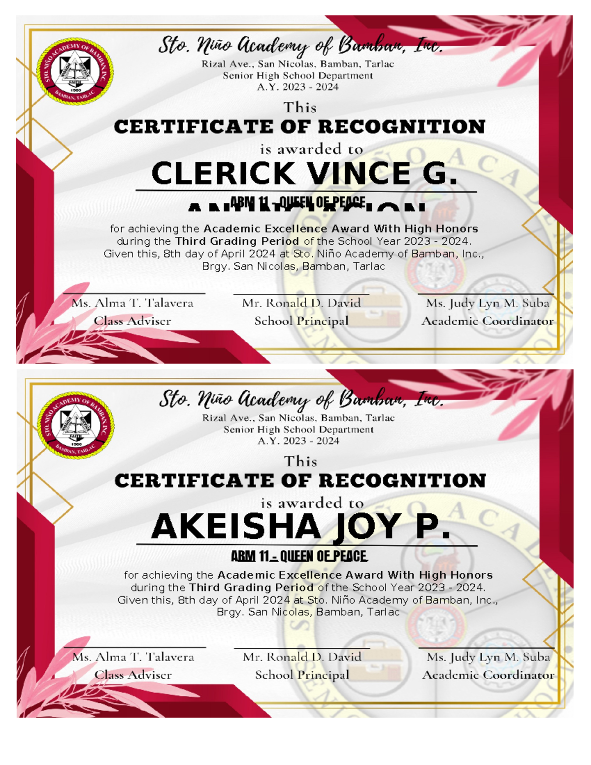 ABM-11-QOP - Weekly learning plans - CLERICK VINCE G. ANUNCIACION for ...