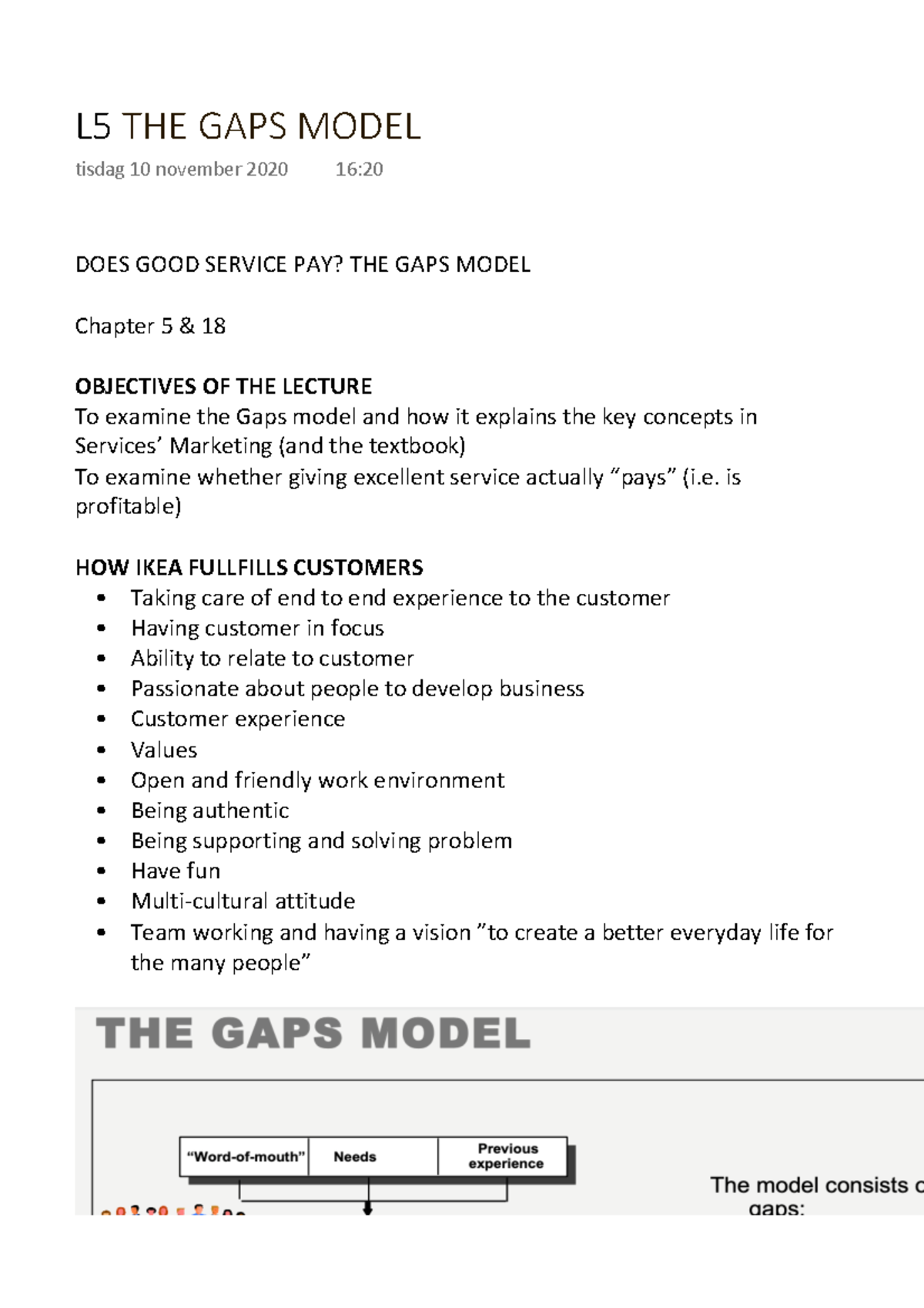 L5 THE GAPS Model - Service - DOES GOOD SERVICE PAY? THE GAPS MODEL ...
