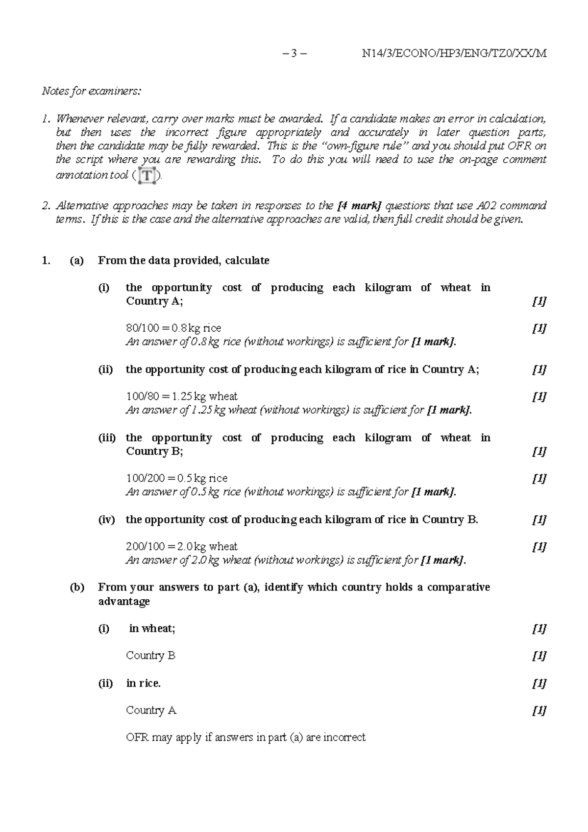 Econ Paper 3 summative mark scheme - Notes for examiners: Whenever ...