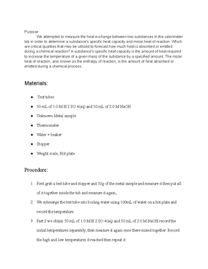 Hydrates lab - this is a lab report - Introduction: The goal of this ...