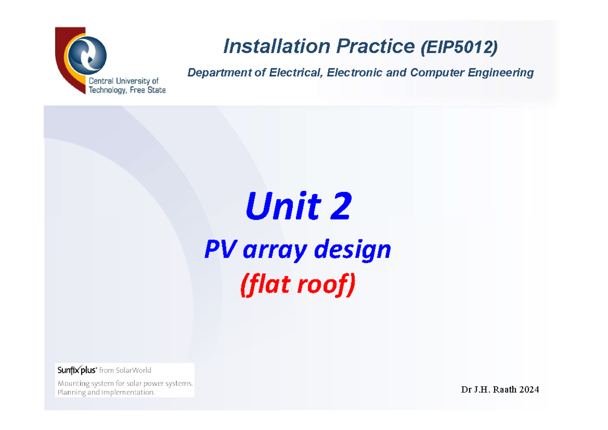 Array design slides - for practice matters - Installation Practice ...