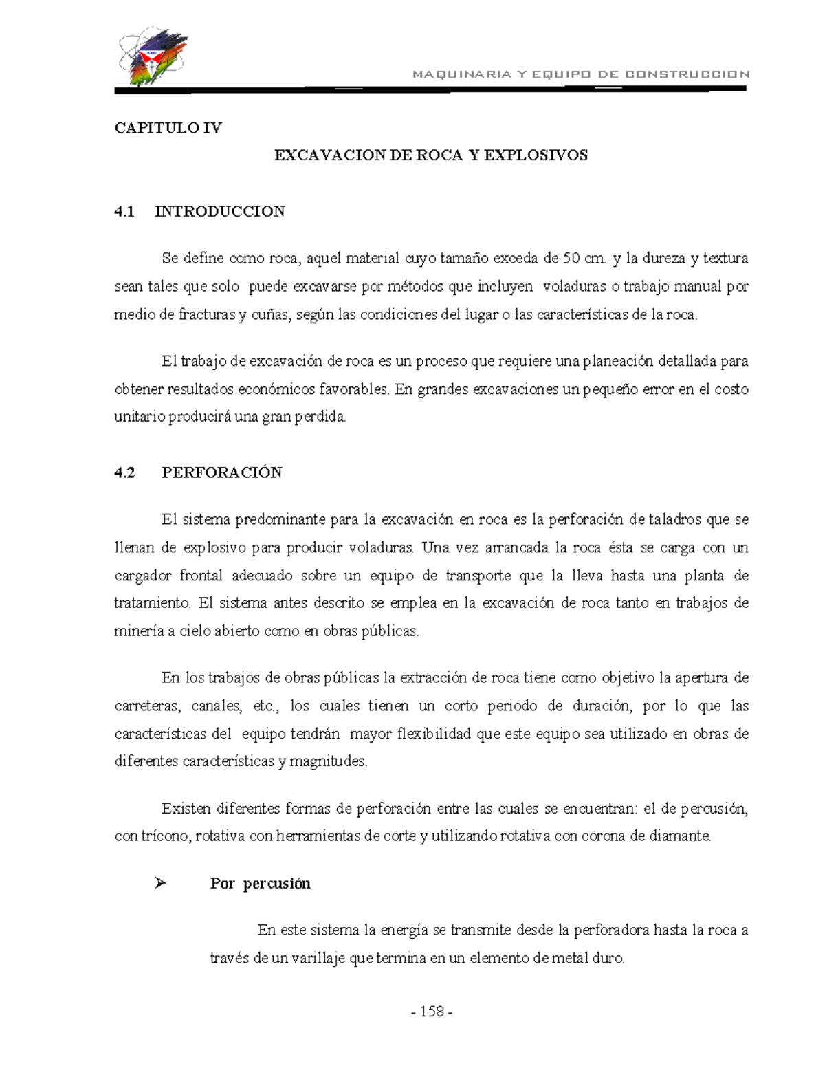 06Capitulo 4 Excavacion En Roca YExplosivos - CAPITULO IV EXCAVACION DE ...