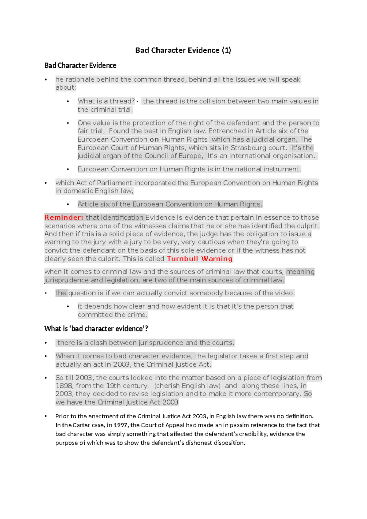Bad Character Evidence One Value Is The Protection Of The Right Of The Defendant And The