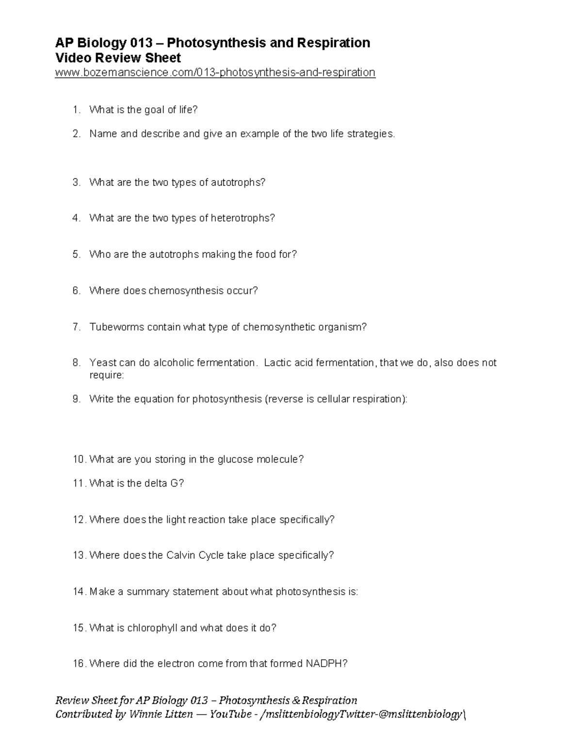 AP+Bio-013+Photosynthesis++Respiration+Worksheet WL lecture bsmt ...