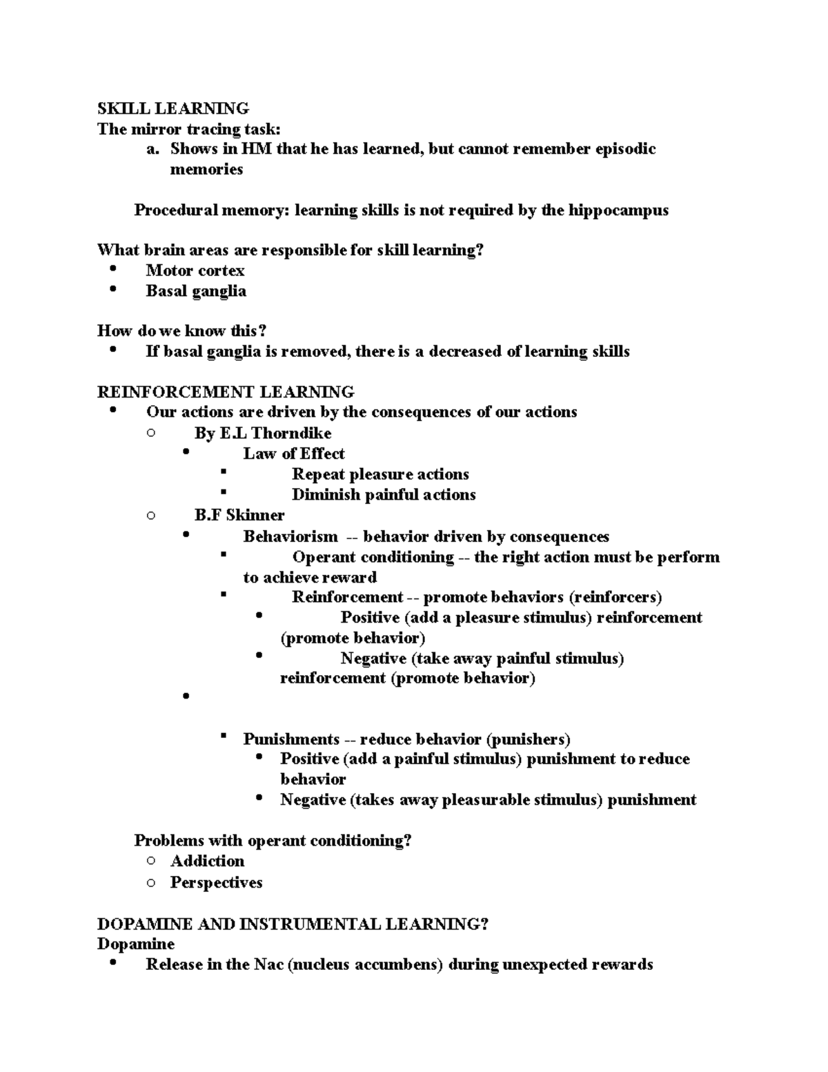 Reinforcement and Skill learning lecture 12 - SKILL LEARNING The mirror ...