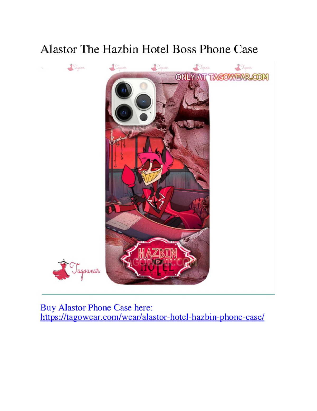 Alastor The Hazbin Hotel Boss Phone Case - BA05101 - Studocu