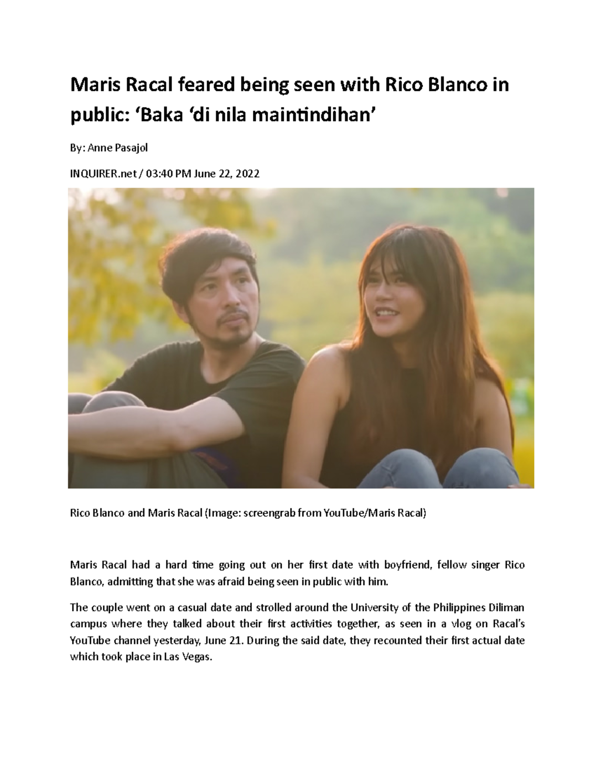 Maris Racal fea-WPS Office - Maris Racal feared being seen with Rico ...