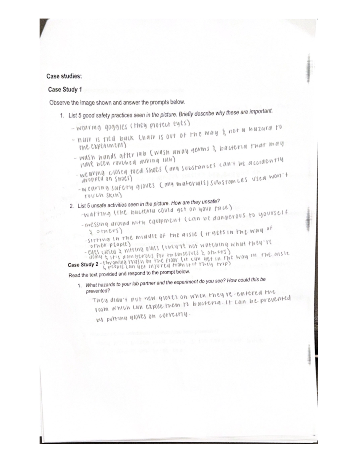 Case studies - lab 1 - Case studies: Case Study 1 Observe the image shown and answer the prompts ...