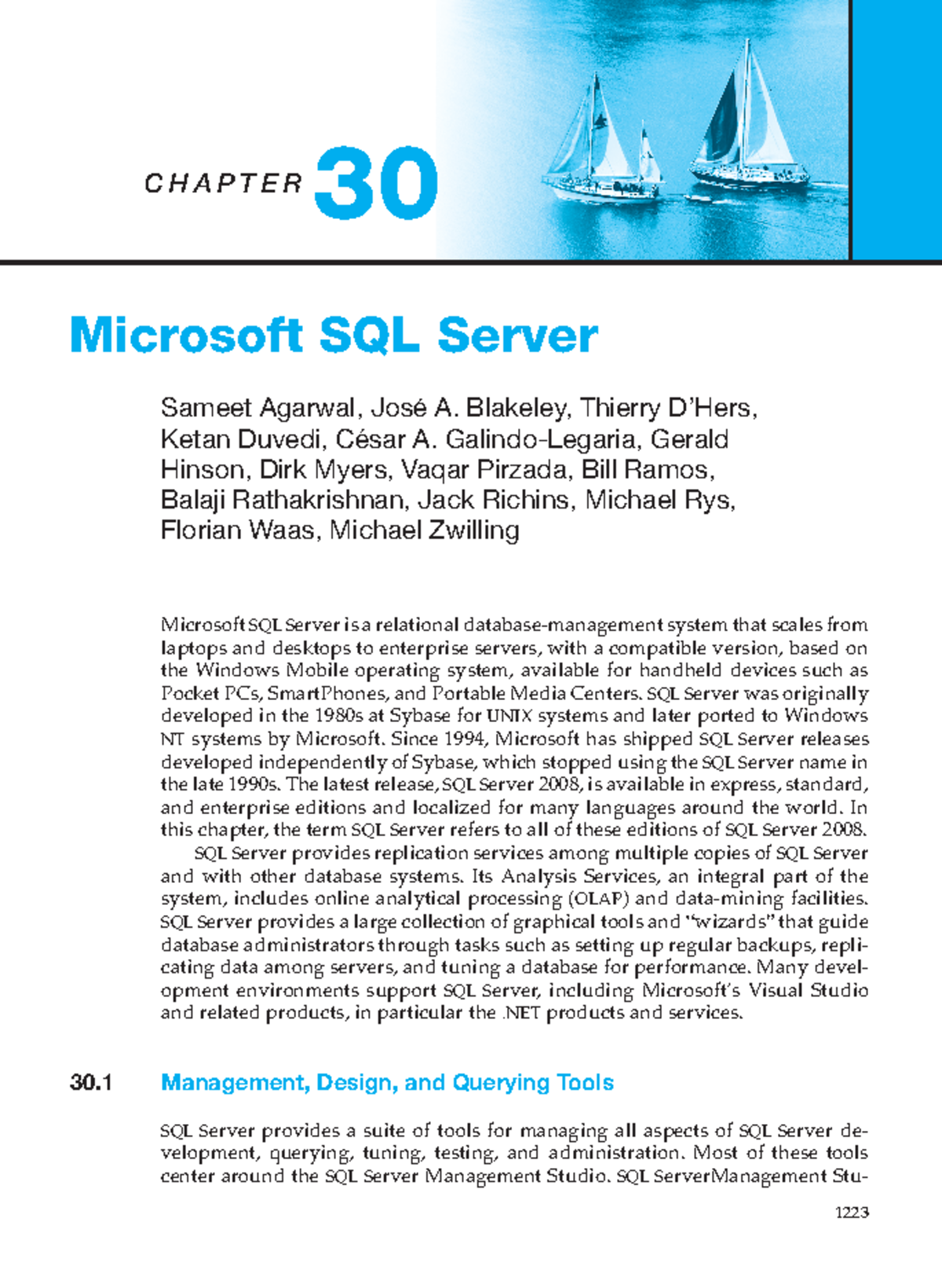 Chapter 30 Microsoft SQL Server - CHAPTER 30 Microsoft SQL Server ...