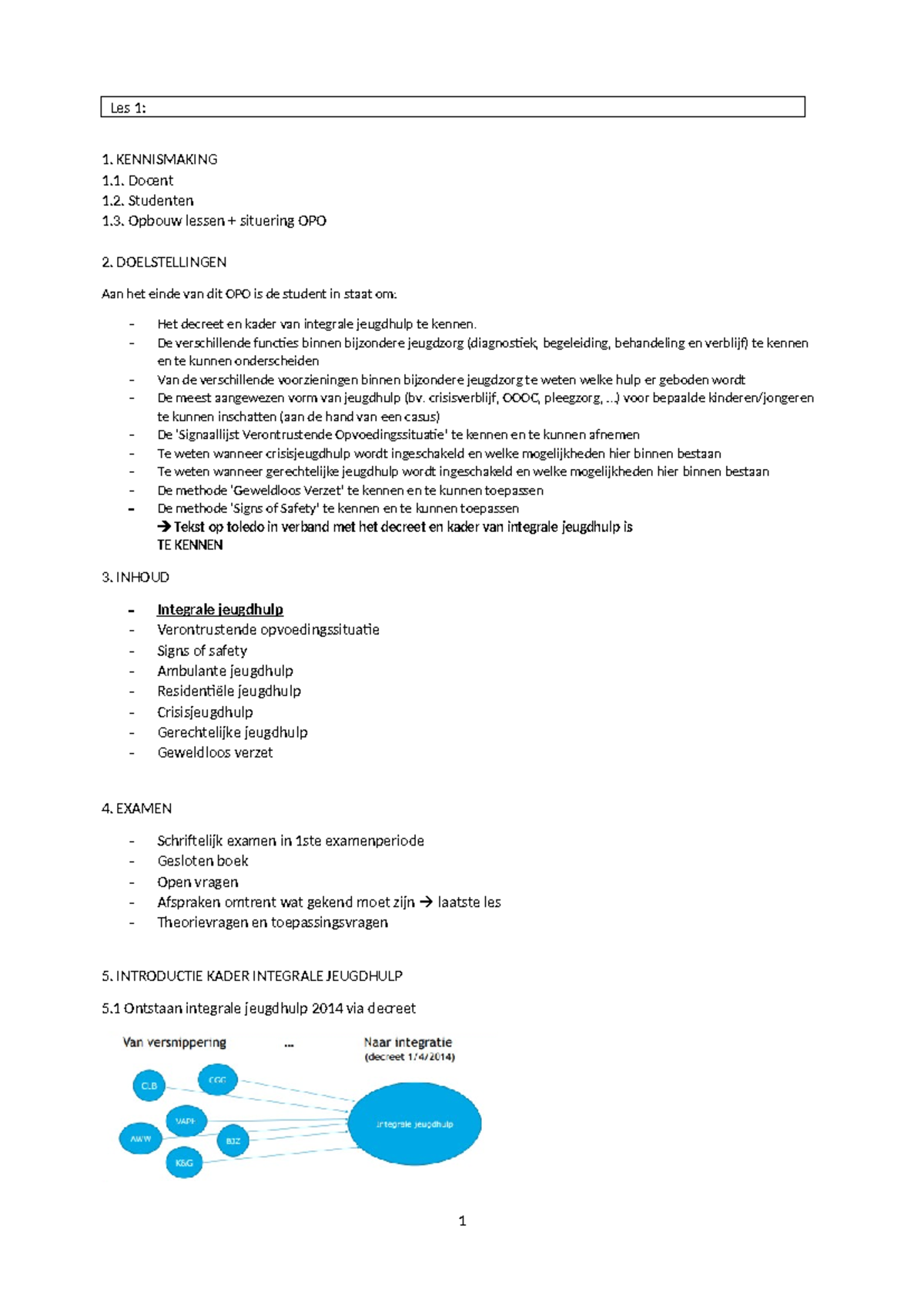 Integrale jeugdhulp - slides - Les 1: 1. KENNISMAKING 1. Docent 1 ...