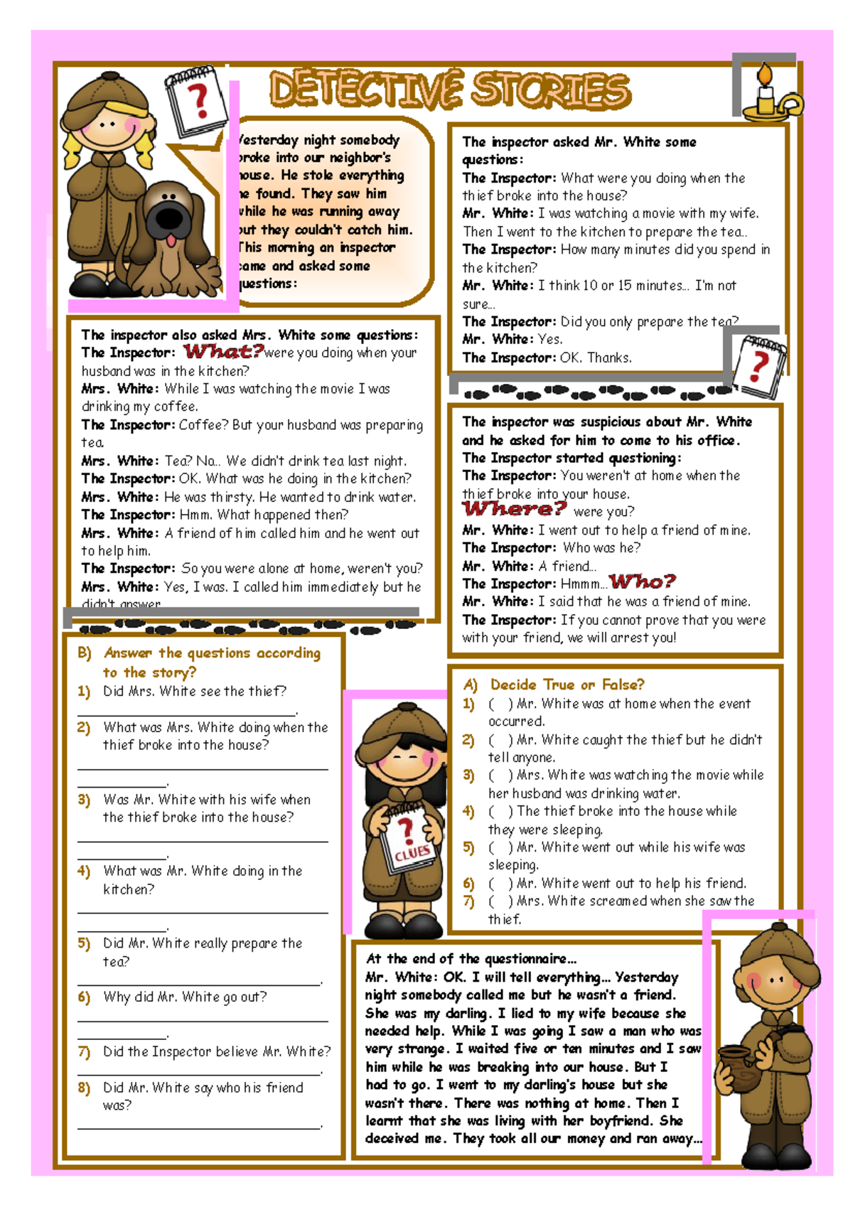 Detective-stories-reading-comprehension-exercises 22921 - Yesterday ...