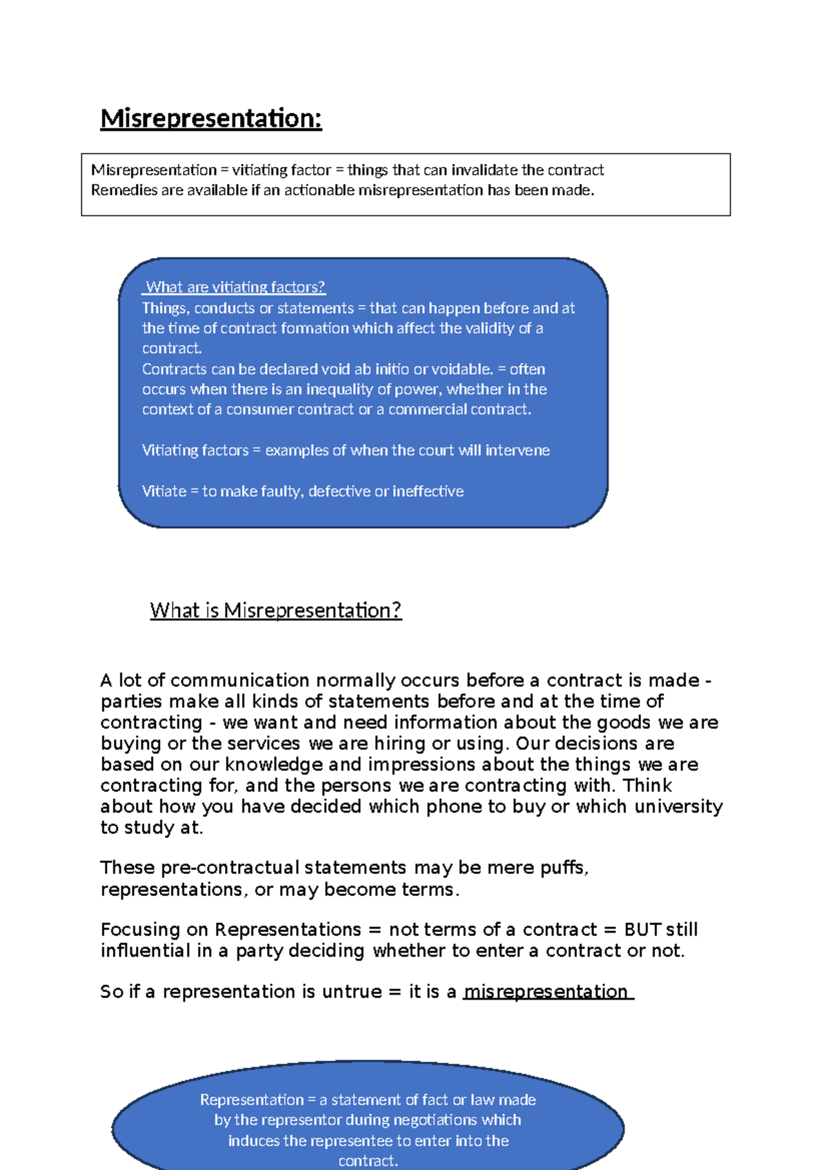 Misrepresentation - Our decisions are based on our knowledge and ...