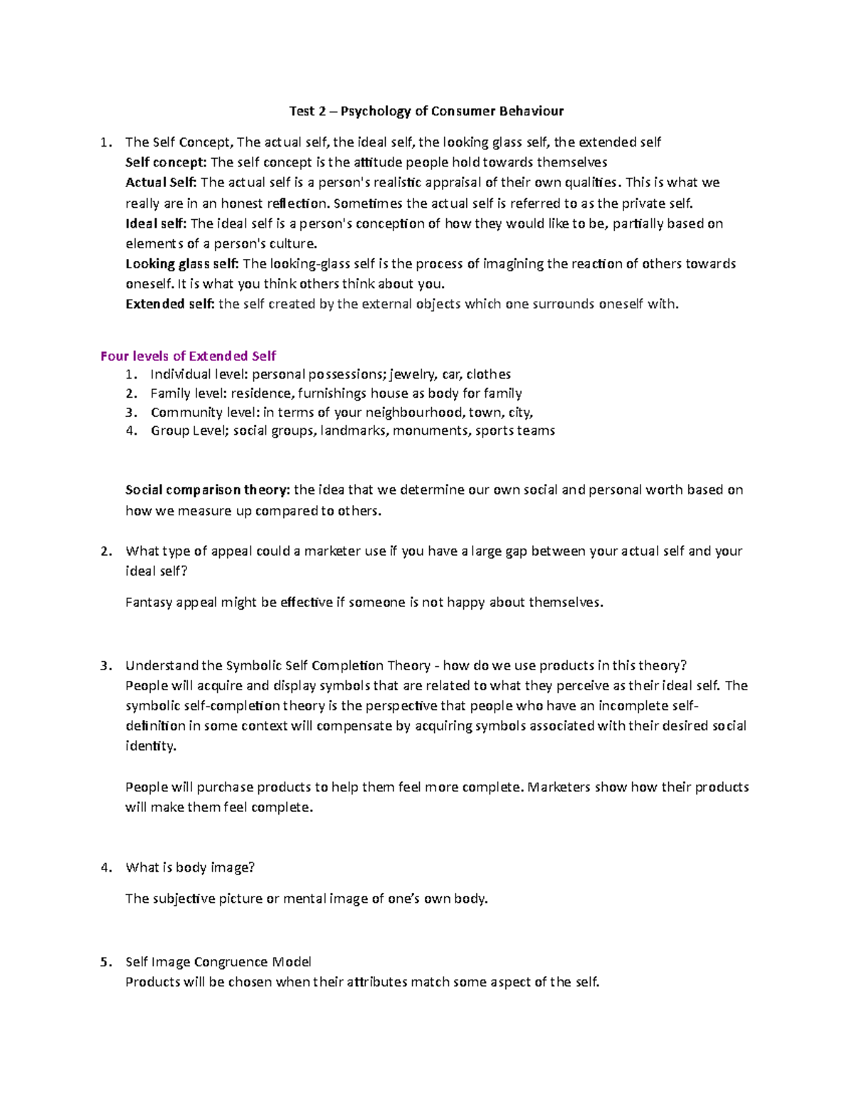 Psychology of Consumer Behavior - Test 2 - GSOM 747 - George Mason ...