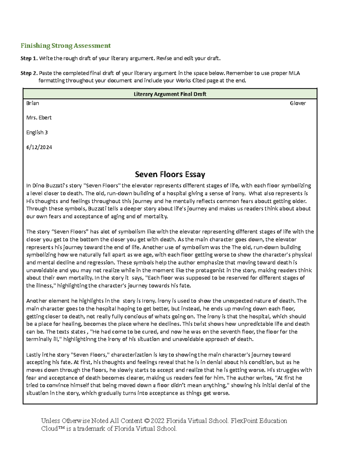 Finishing strong assess - Finishing Strong Assessment Step 1. Write the ...