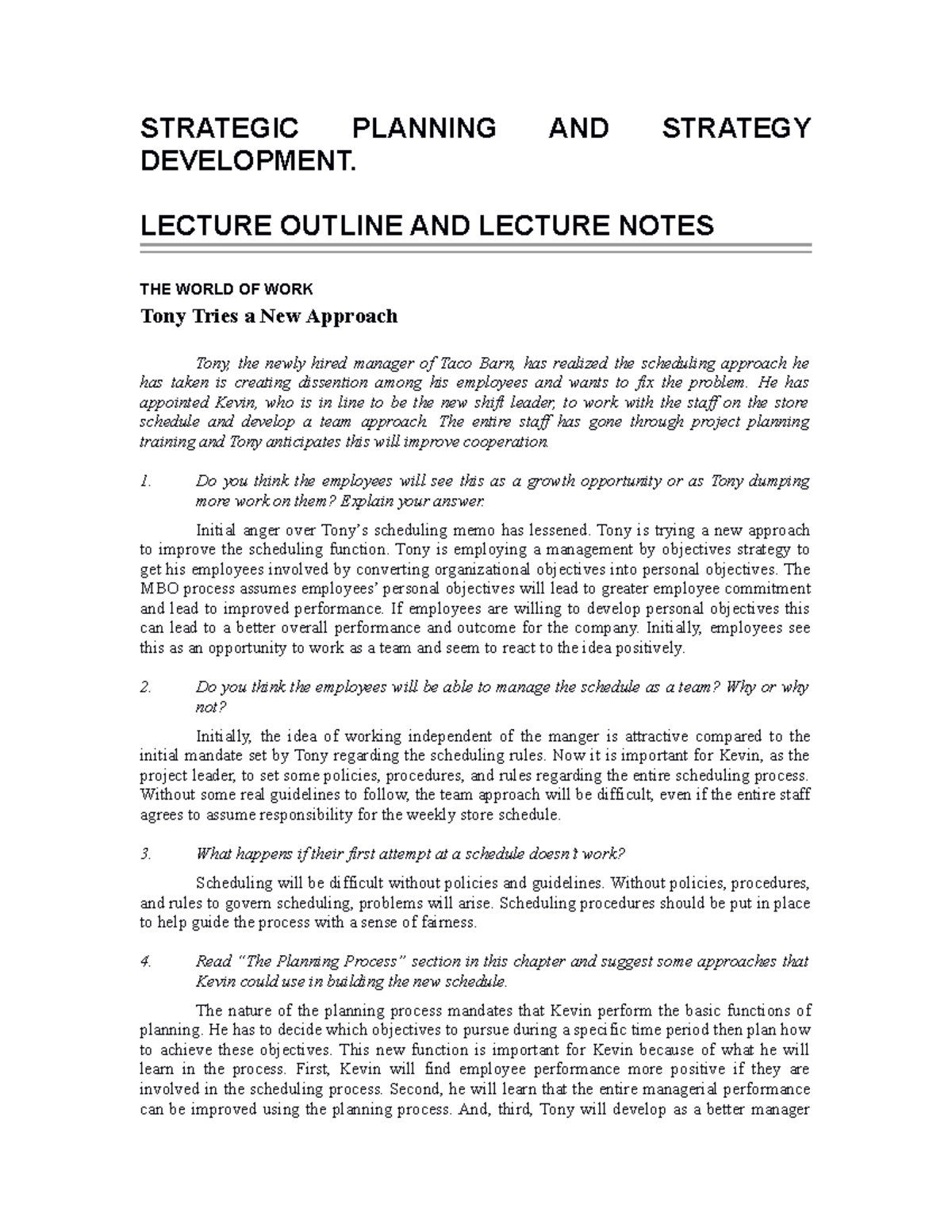 2.1 srategic planning - These are strategic management notes ...