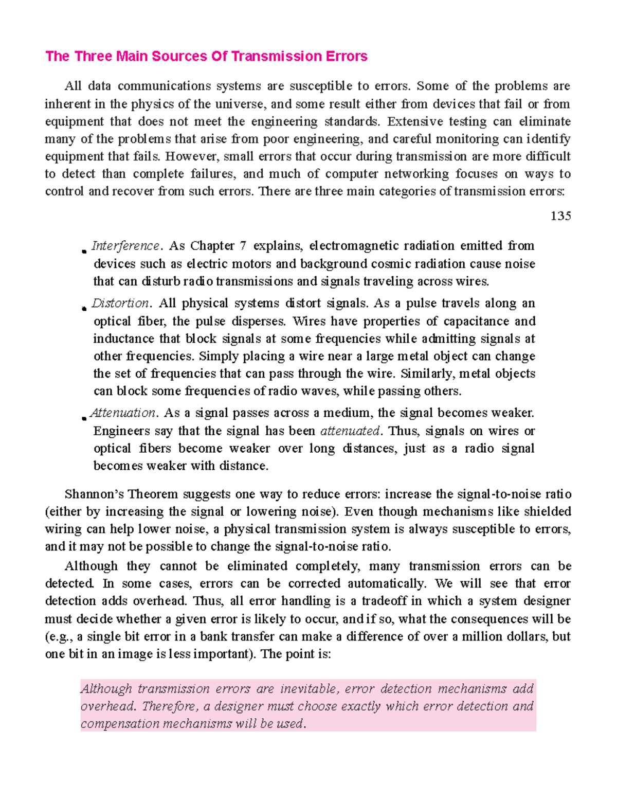 The Three Main Sources Of Transmission Errors - Some of the problems ...
