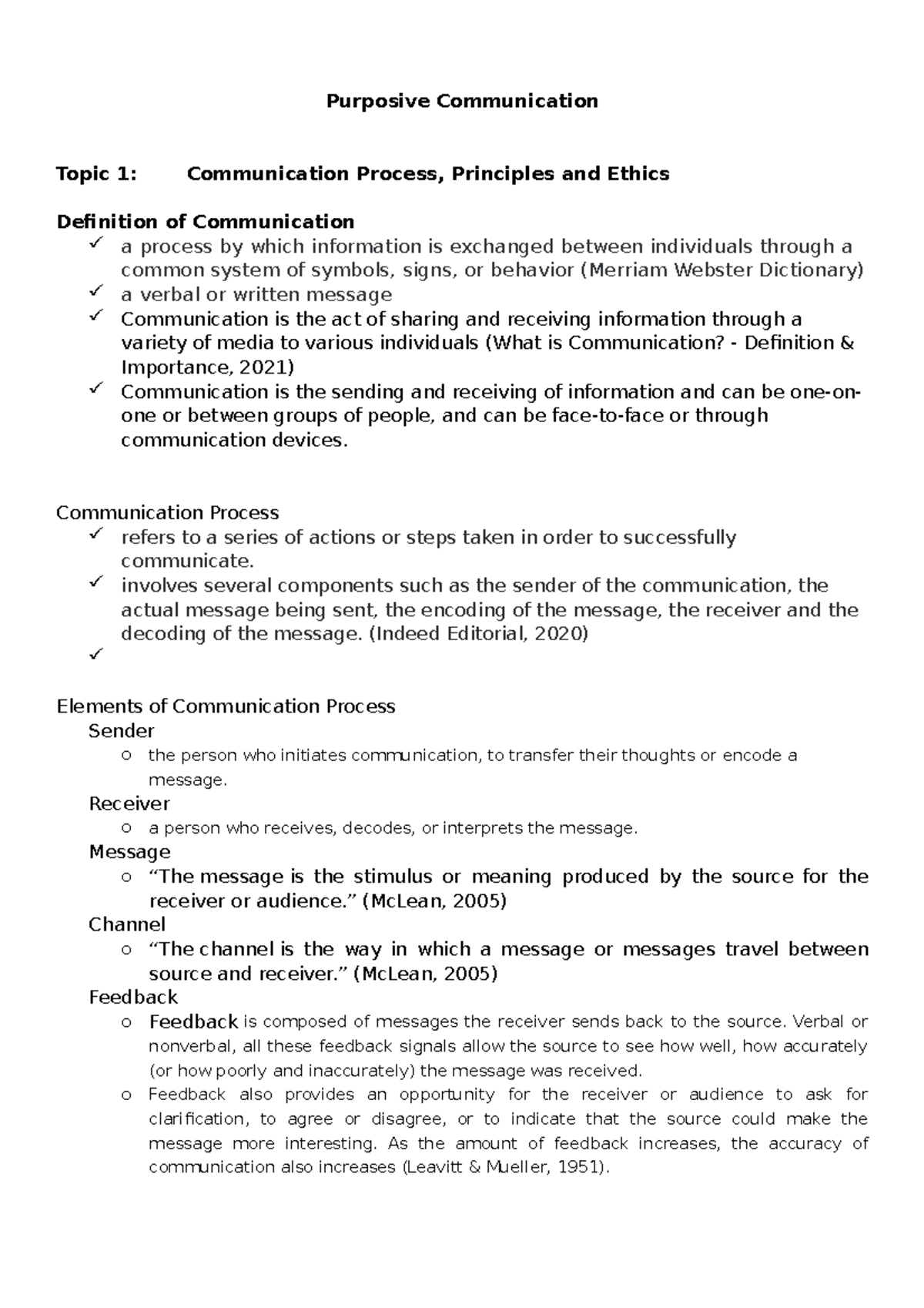 PC Topic 1 - Communication Process Introduction - Purposive Communication Topic 1: Communication ...