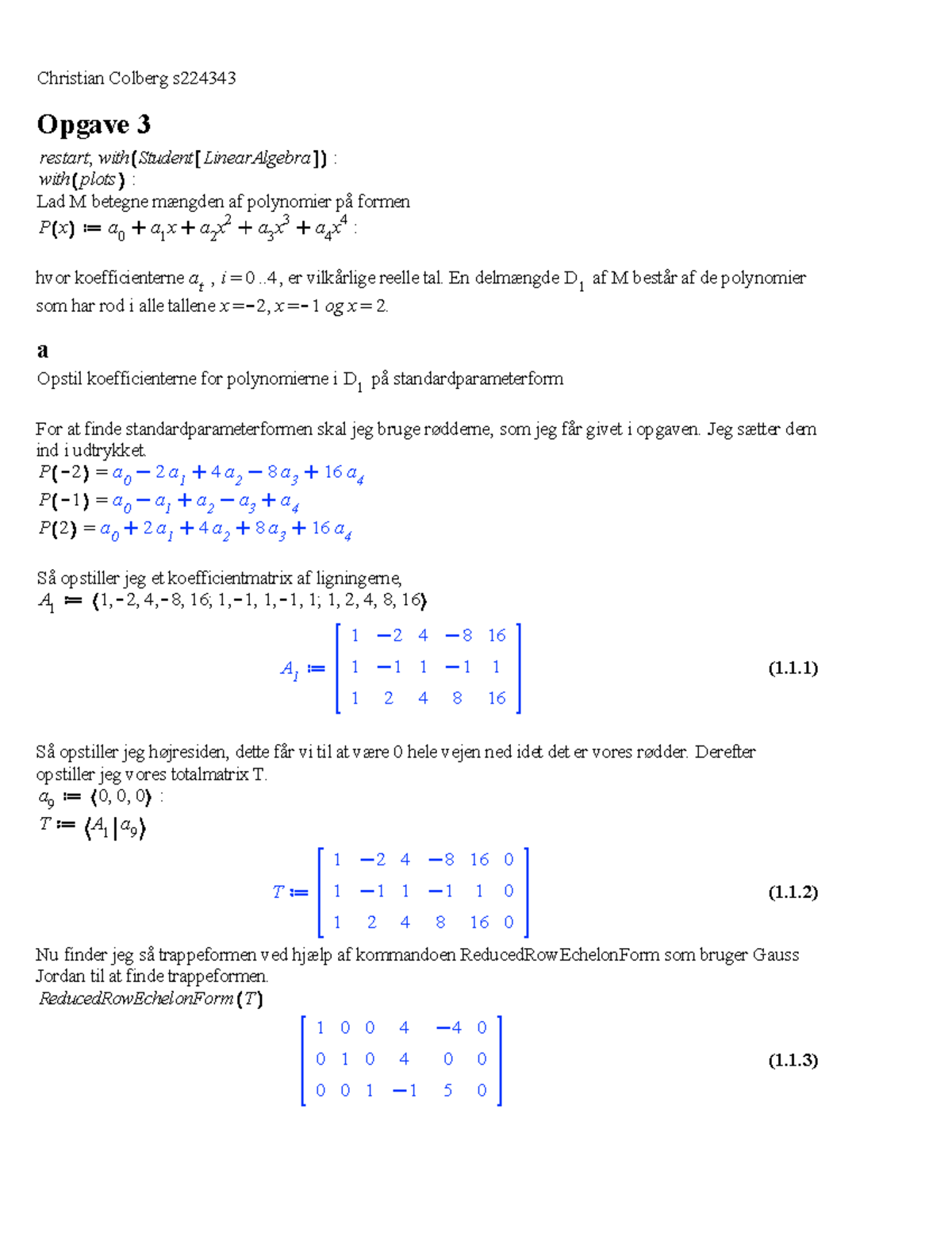 Hjemmeopgave 2.3 Matematik - (1)(1) (1)(1) (1)(1) Christian Colberg s ...
