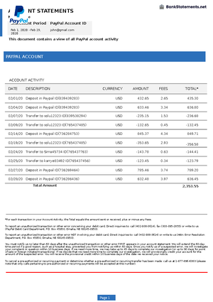 American Express Bank Statement Bank Statements - American Express ...
