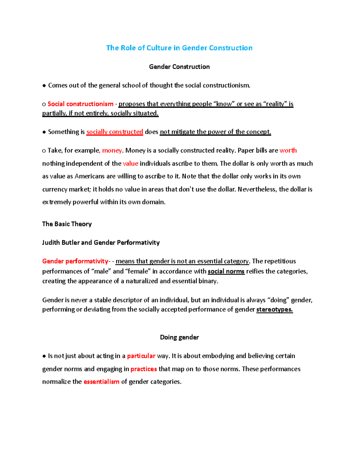 The Role of Culture in Gender Construction - Social constructionism ...