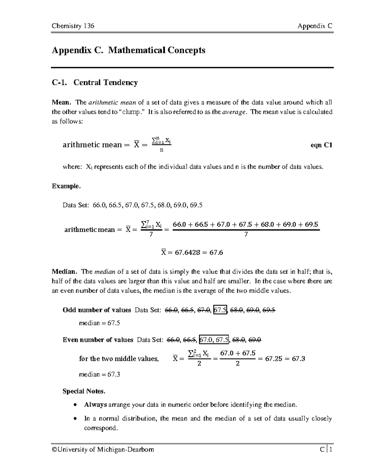 Appendix C - C136 F2020 - summary for exam - Appendix C. Mathematical ...