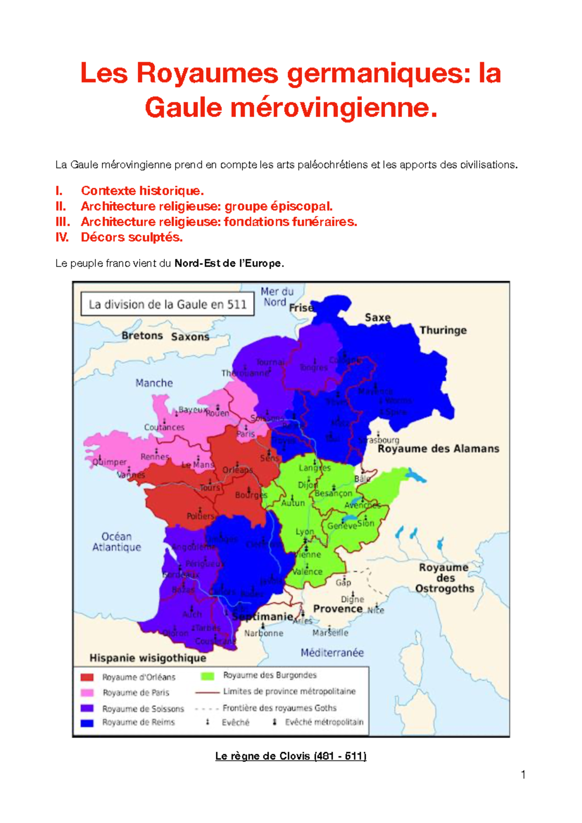 Art médiéval: Gaule Mérovingienne (Royaumes germaniques) - Les Royaumes ...