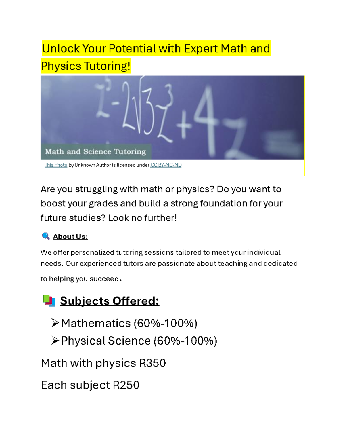 Unlock Your Potential with Expert Math and Physics Tutoring - Our ...