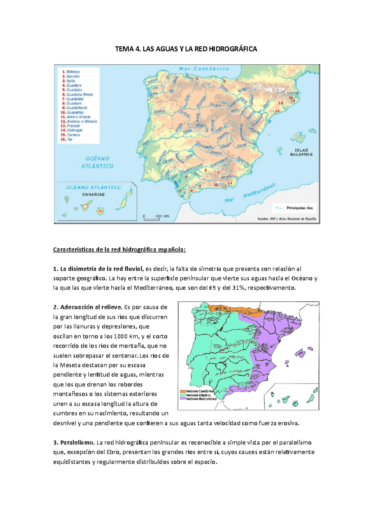 TEMA 4 - Hidrografia - TEMA 4. LAS AGUAS Y LA RED HIDROGRÁFICA ...