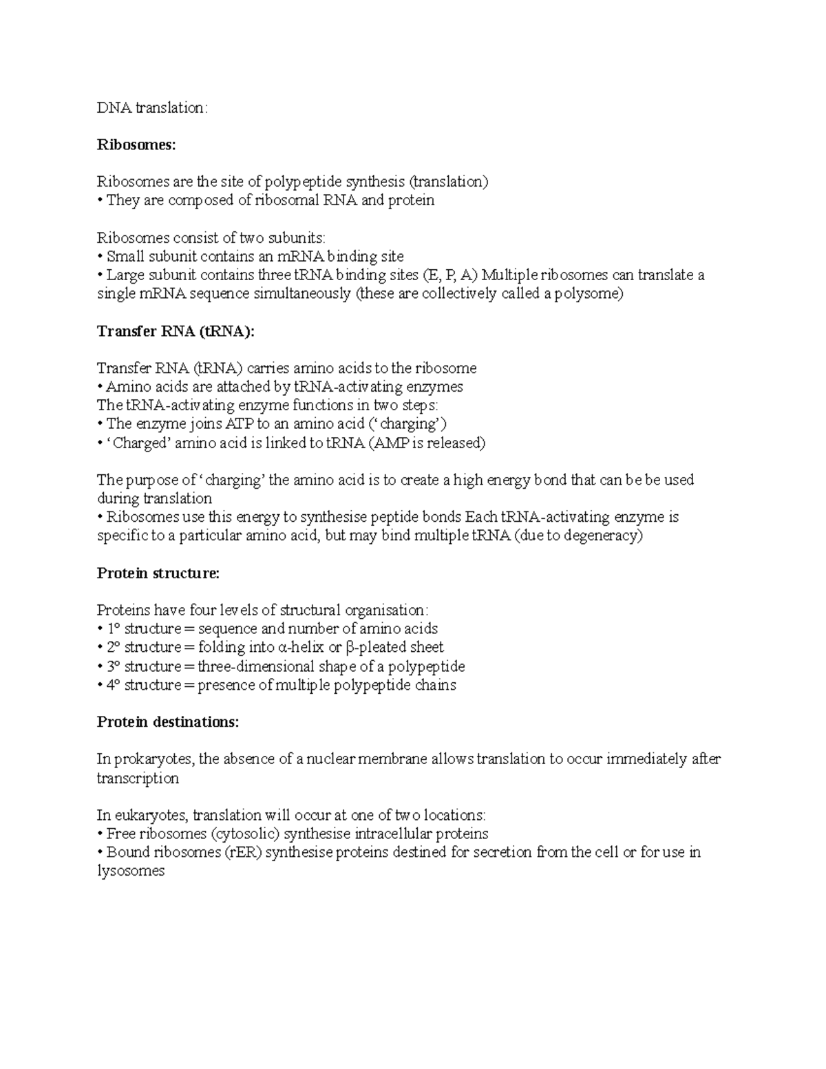 DNA translation - DNA translation: Ribosomes: Ribosomes are the site of ...