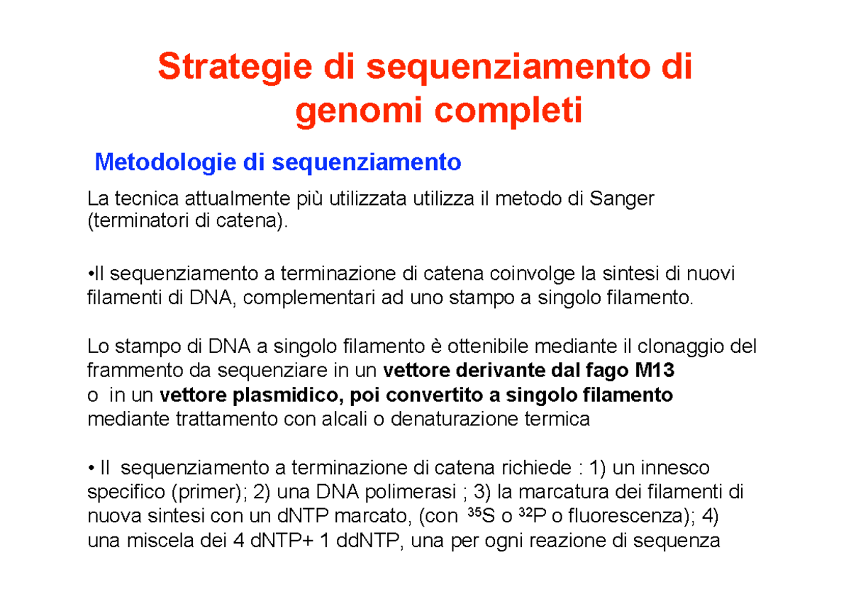 Antropologia 9 1 - Tecniche di sequenziamento - Strategie di ...