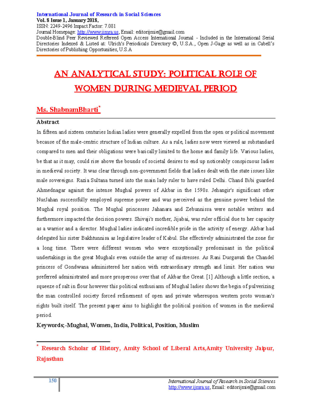 Ijmra-13080 - International Journal of Research in Social Sciences Vol ...