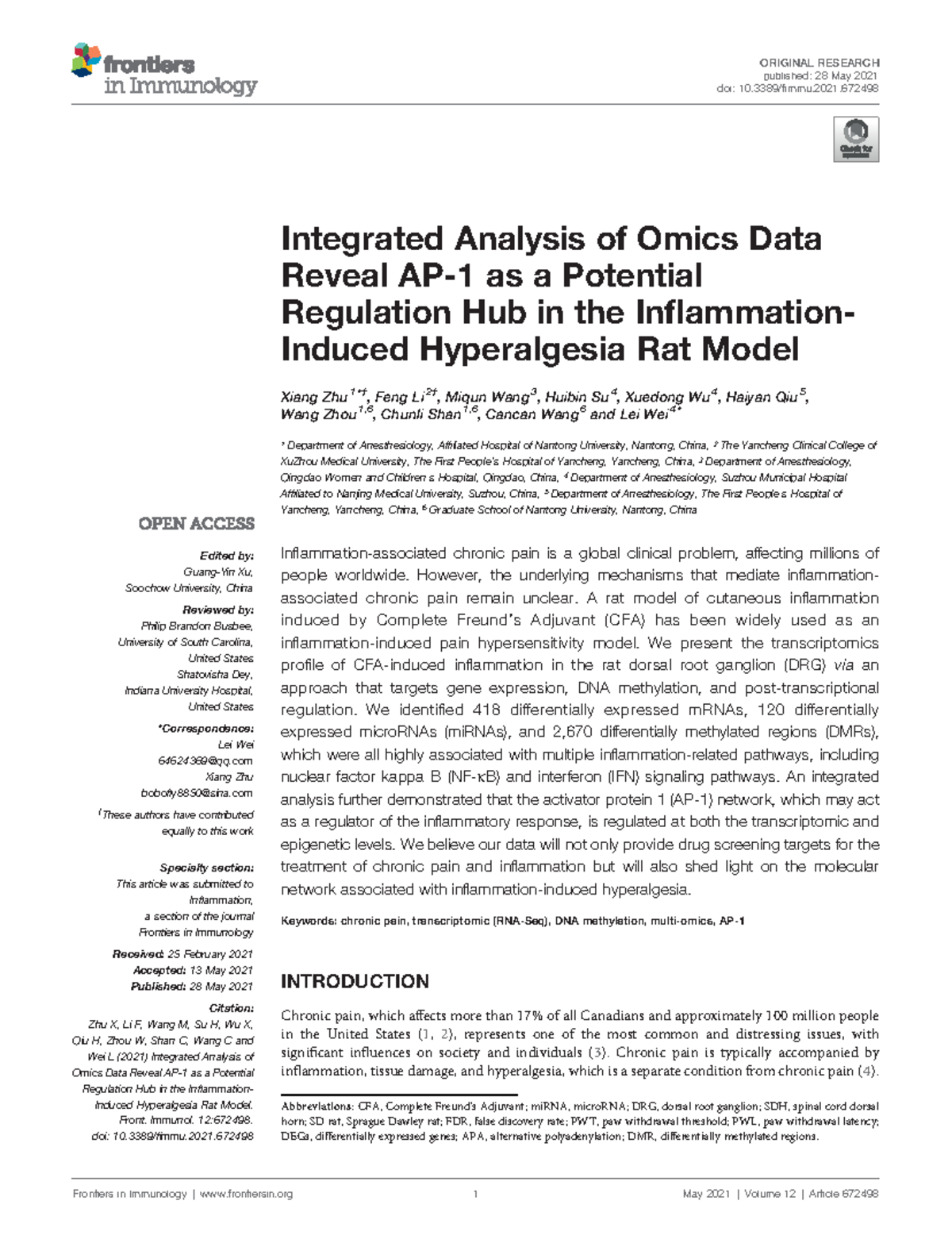 Article 10 GSE 2024 - Integrated Analysis of Omics Data Reveal AP-1 as ...