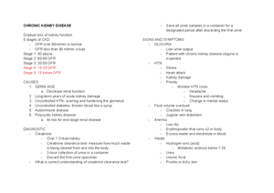 CKD - notes - CHRONIC KIDNEY DISEASE PATHOPHYSIOLOGY I. Electrolyte ...