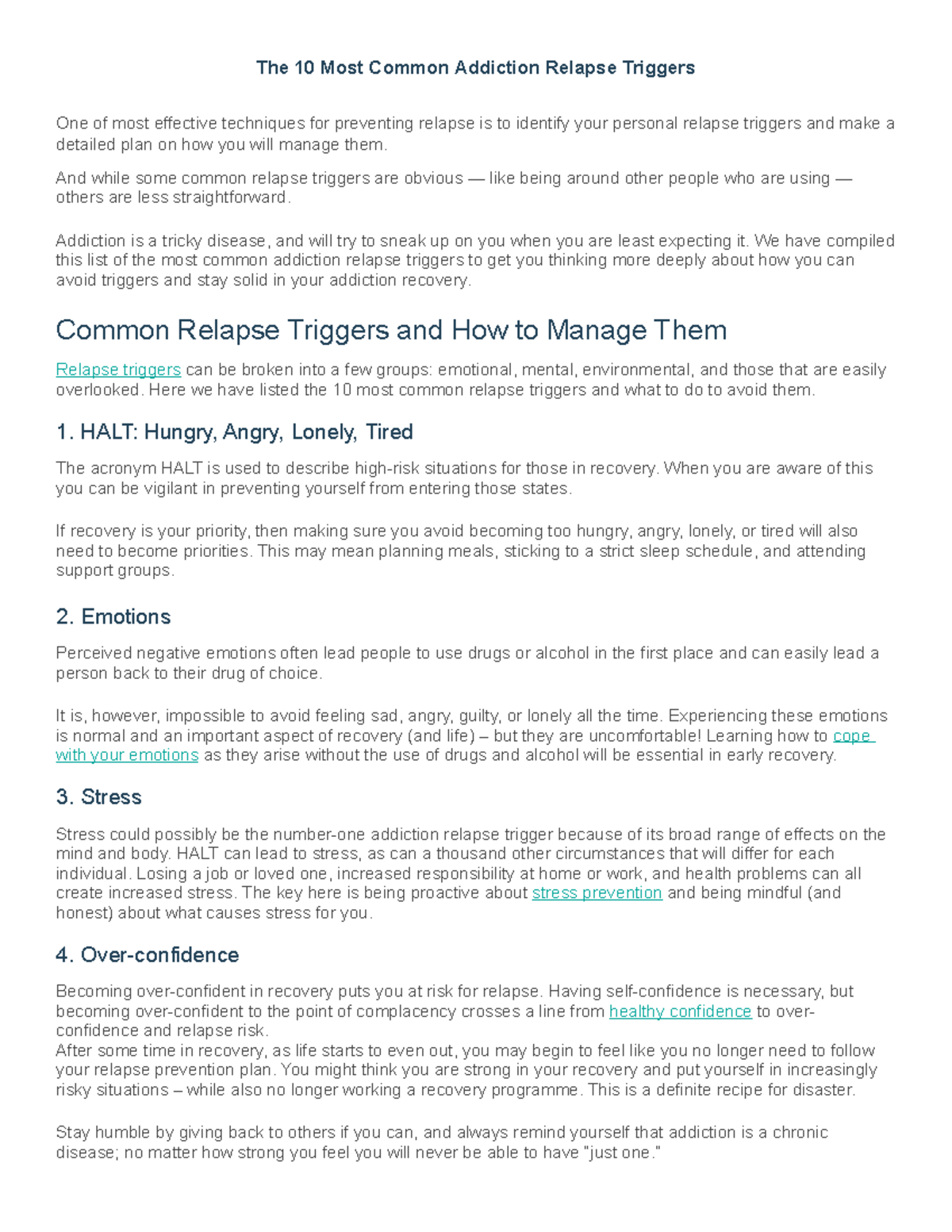 The 10 Most Common Addiction Relapse Triggers - And while some common ...