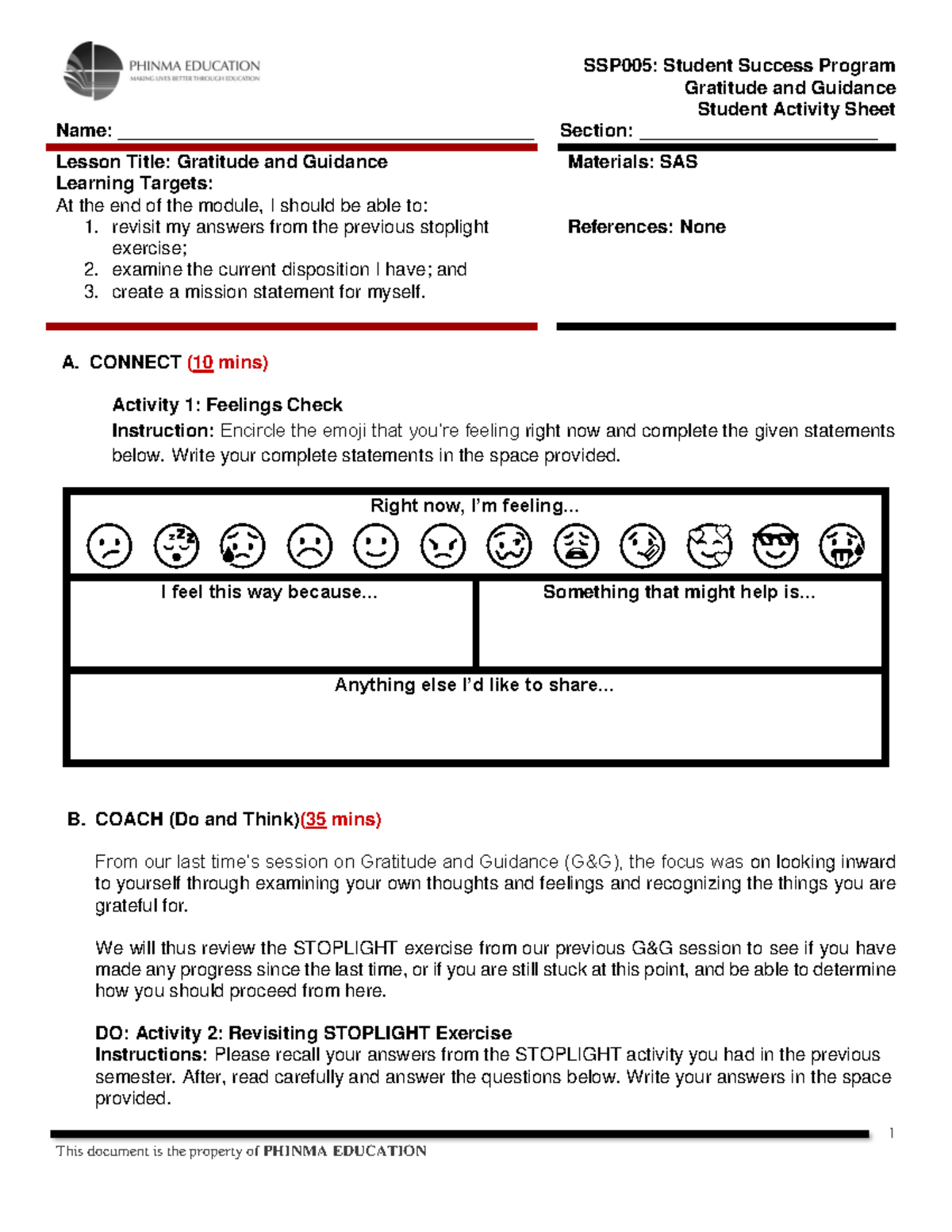 SSP005 Gratitude &Guidance - SSP005: Student Success Program Gratitude ...