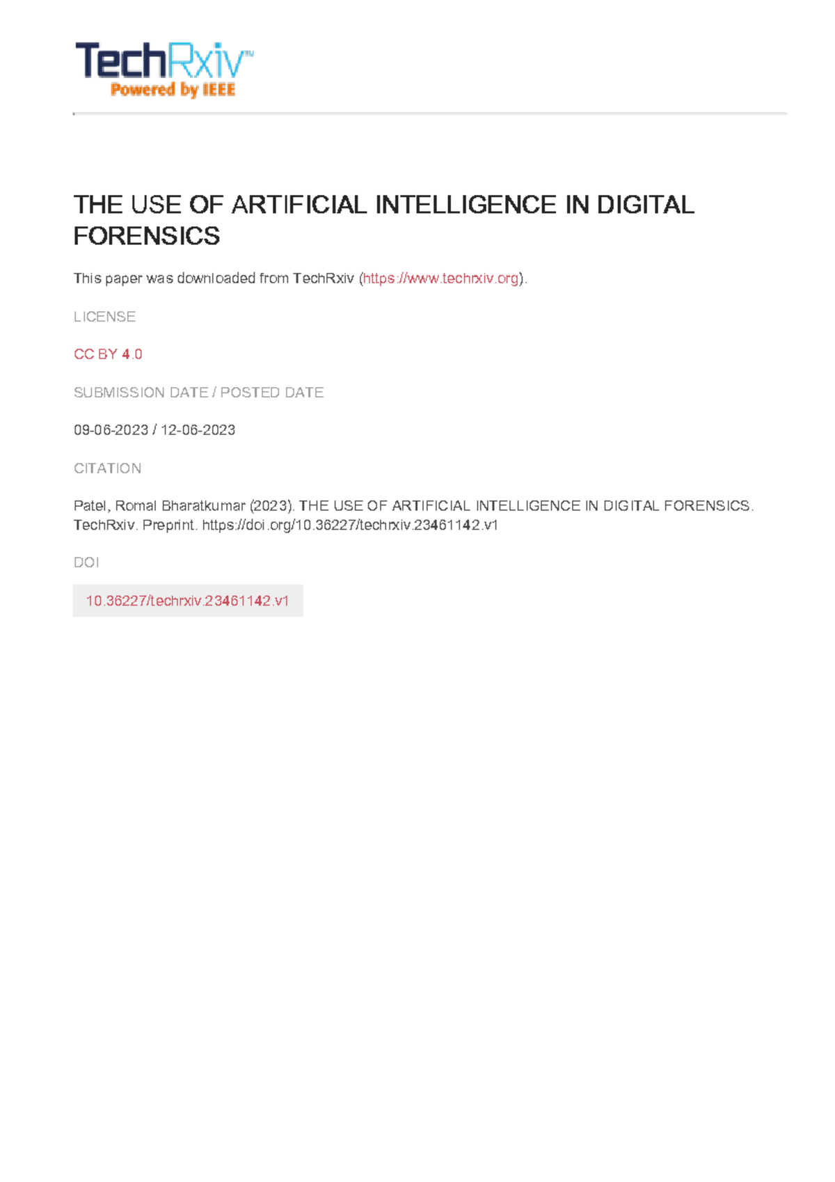 Artificial Intelligence IN Digital Forensics - THE USE OF ARTIFICIAL INTELLIGENCE IN DIGITALTHE ...
