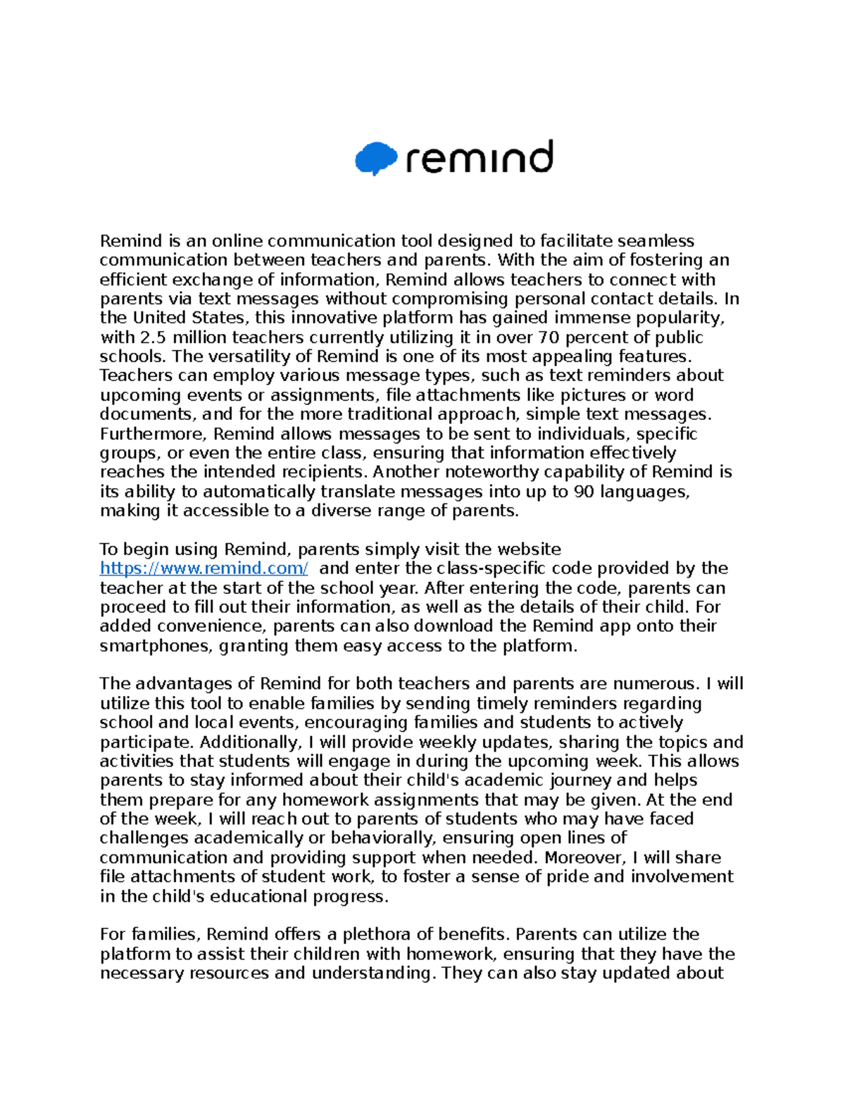Remind App - Remind is an online communication tool designed to ...